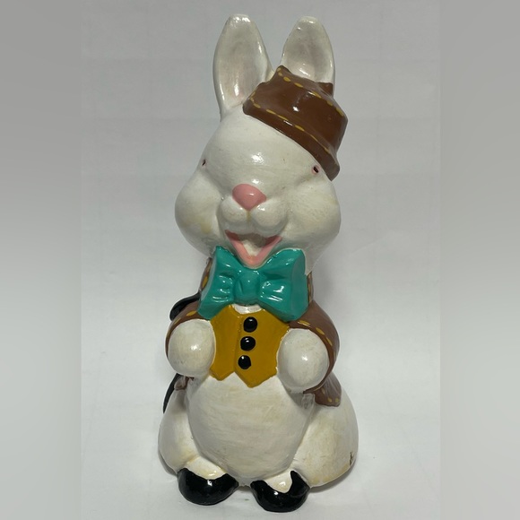 Accents | Easter Bunny 6 Inch Figurine Dapper Chalkware Bunny Vintage ...
